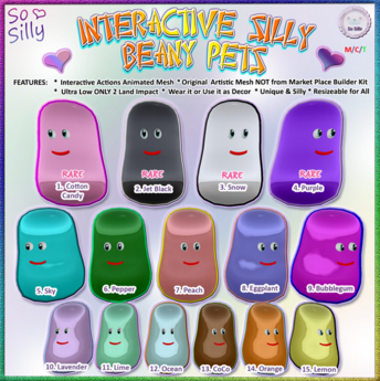Second Life Marketplace - So Silly Silly Bean Pets - LEMON